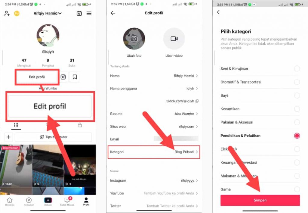 Cara Ganti Kategori Di Tiktok