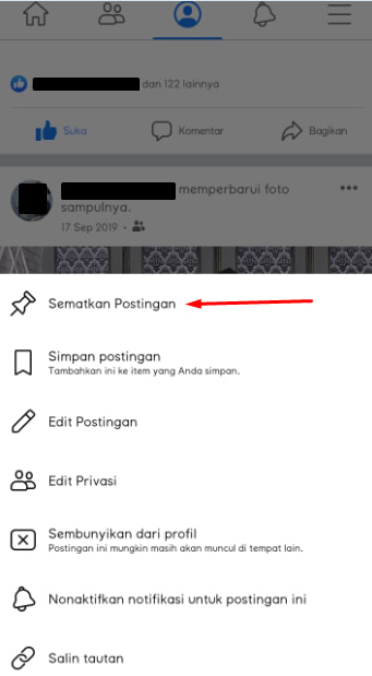 Cara Pin Postingan Facebook