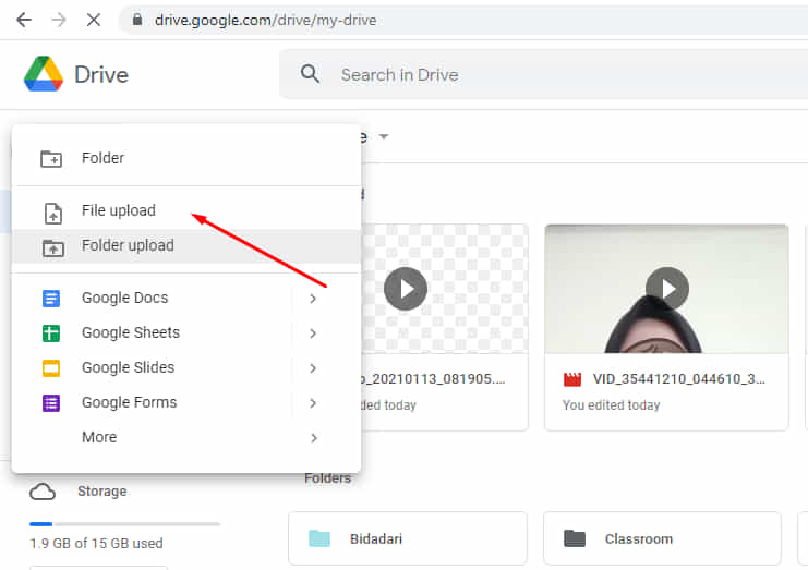 2 Cara Upload Video di Google Drive