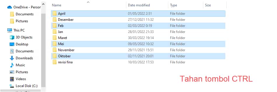 5 Cara Memilih Banyak File di Windows