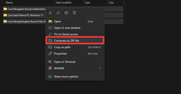 Cara Membuat Zip & Rar di Windows 11